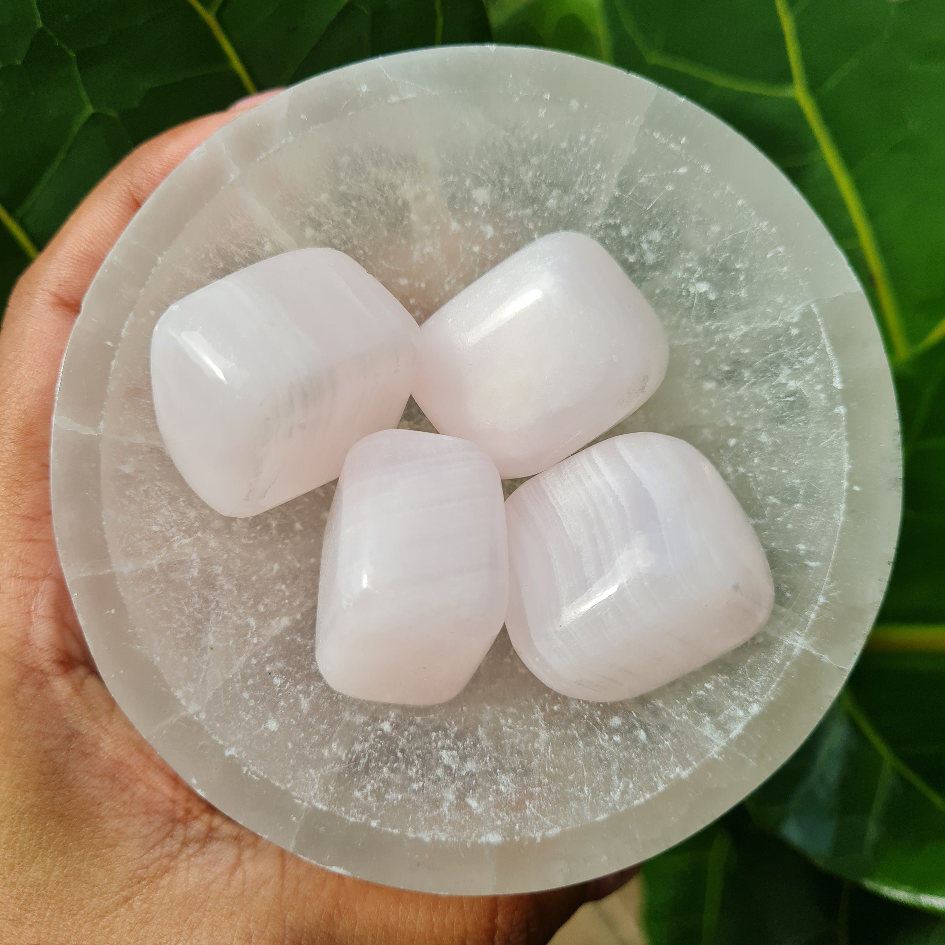 Pink Mangano Calcite Tumbled Stone – Obsidian Designs Ltd