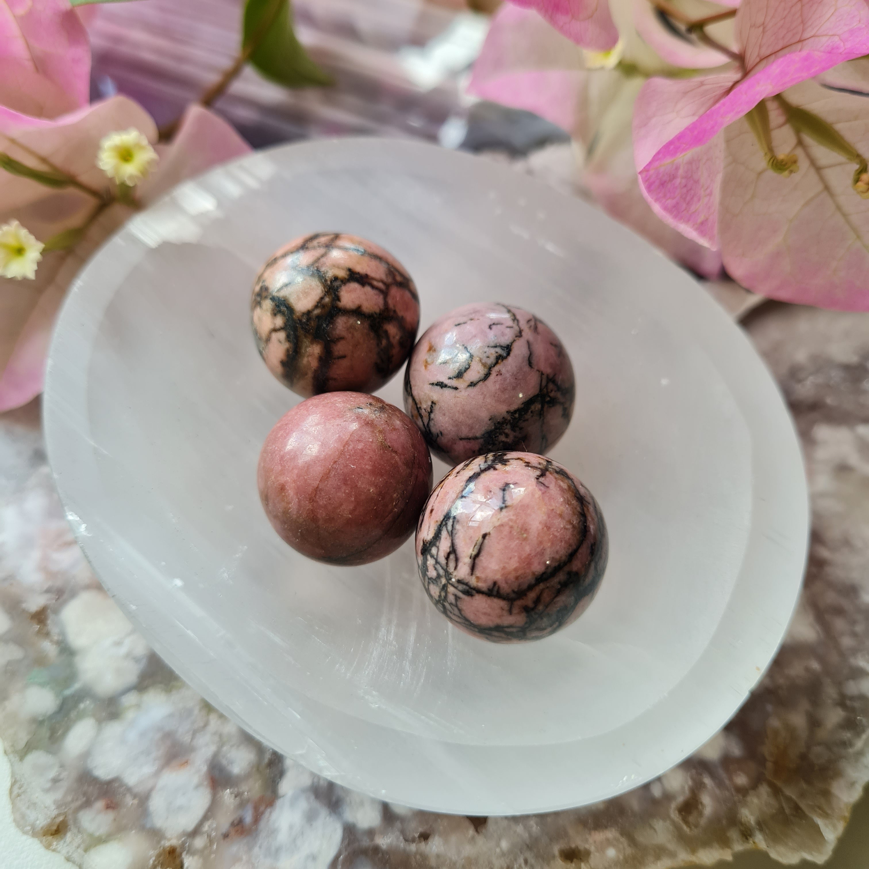 Rhodonite Mini Gemstone Sphere – Obsidian Designs Ltd